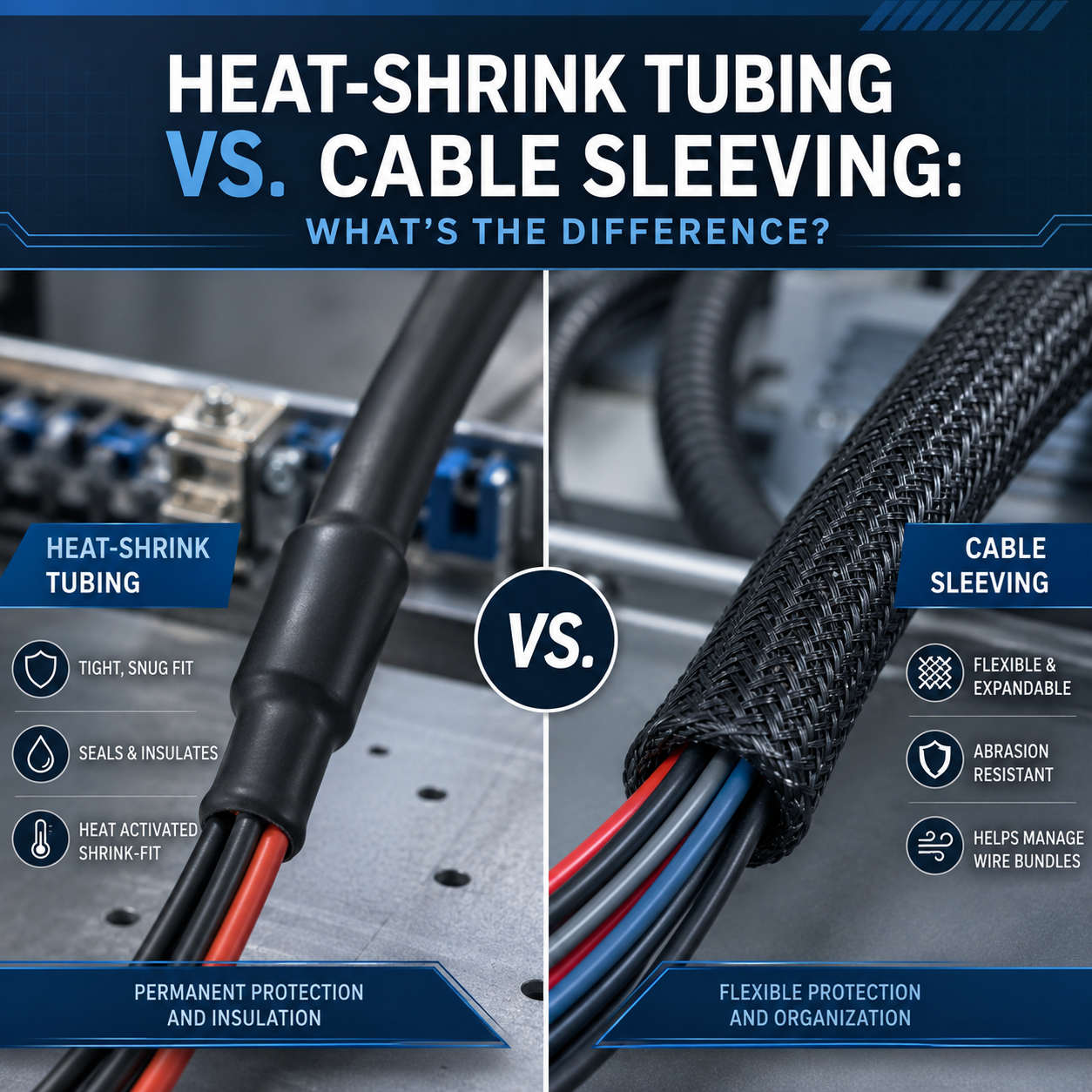 Heat-Shrink Tubing vs. Cable Sleeving: What’s the Difference? - Nutech